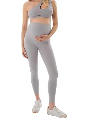 AXK Athletic Supportive Scrunch Butt Maternity Legging - Light Grey