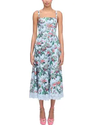 Hill House Home The Margot Dress - Light Blue Jungle Floral