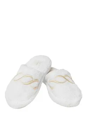 PRATESI Treccia Braid Embroidery Slippers - White/beige