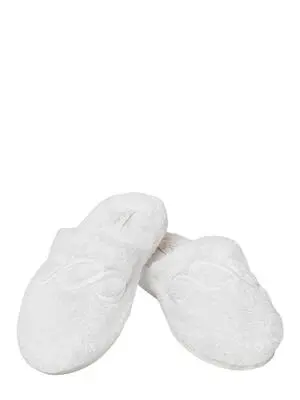 PRATESI Treccia Braid Embroidery Slippers - White/white