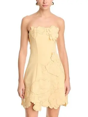 LEO LIN Ayla Applique Bustier Mini Dress - Butter