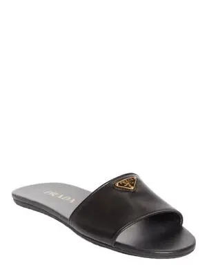 Prada Logo Slide Sandal - Black