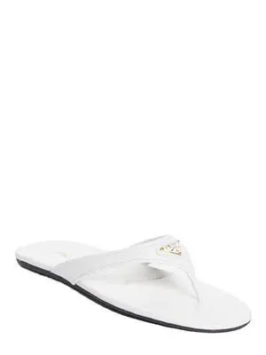 Prada Logo Flip Flop - White