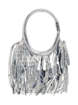 Sam Edelman Mini Estelle Beaded Fringe Tote Silver