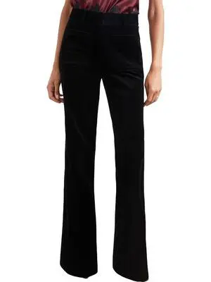 REISS Myrtle Cotton Velvet Flare-Leg Pants