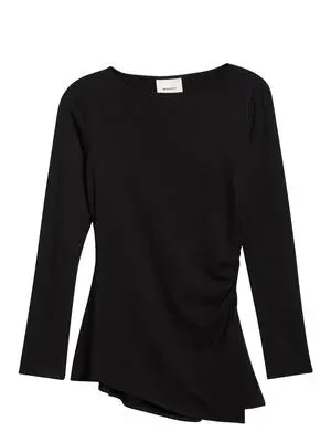 REFORMATION Margot Asymmetric Knit Top - Black