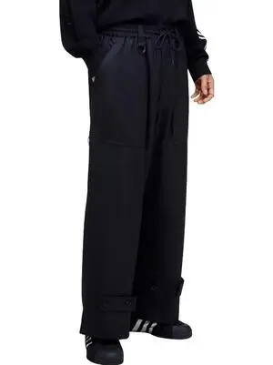 Y3 Sport Uniform Oversize Wide Leg Pants - Black