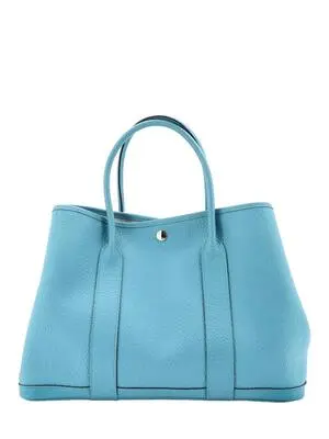 HERMES Garden Party 36 Tote Bleu Atoll Leather