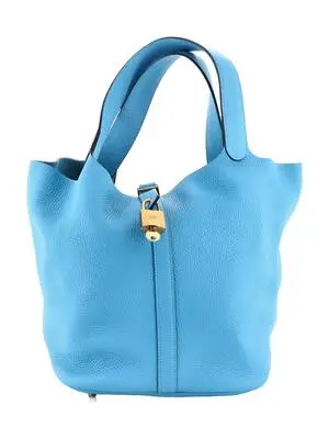 HERMES Picotin Lock Bag Clemence Gm - Bleu Du Nord