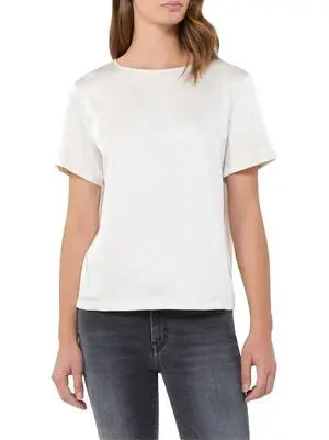 Max Mara Zona Mixed Media Cotton And Silk T-shirt - Ecru