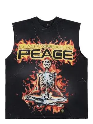 HELLSTAR Inner Peace Skeleton Sleeveless Tee - Black