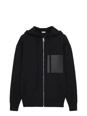 Loewe Wool-blend Zip-up Hoodie - Black