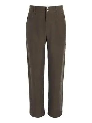 COLE BUXTON Twill Straight Trousers - Green