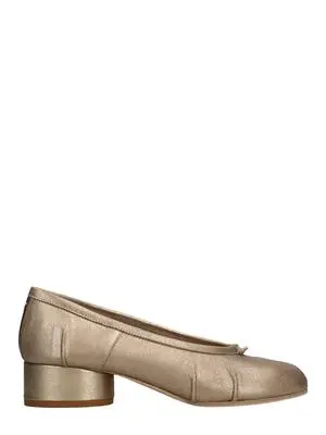 MAISON MARGIELA Metallic Leather Tabi Ballerina Pumps - Gold