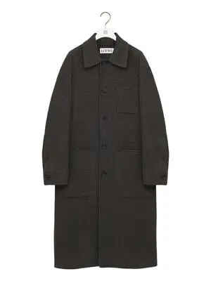 Loewe Wool-silk Collared Coat - Green