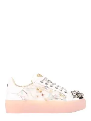 Kurt Geiger Embellished Cupsole Sneakers - White