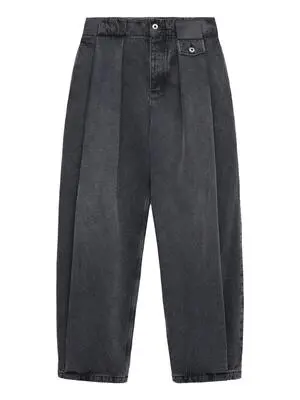 Loewe Pleated Barrel Leg Jeans - Black