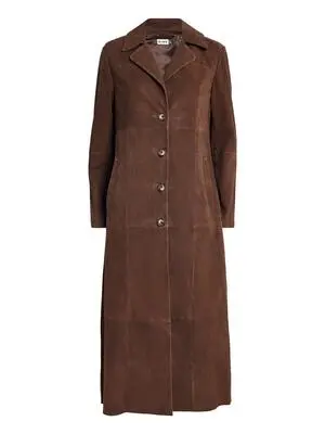 Rixo Astraea Suede Coat - Brown