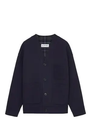 Loewe Wool-cashmere Blend Cardigan - Navy