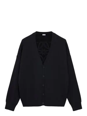 Loewe Wool-blend Anagram-lining Cardigan - Black
