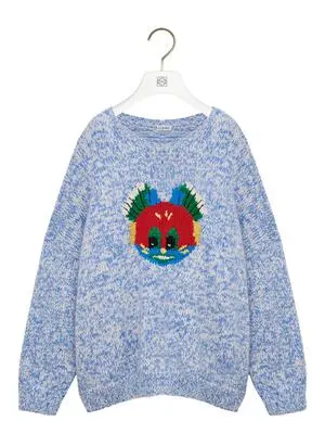 Loewe X Louis Wain Wool-blend Cat Sweater - Blue