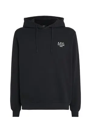 A.p.c. Rue Madame Cotton Logo Hoodie - Black