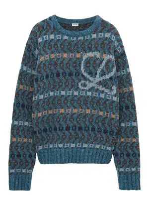 Loewe Wool-blend Geometric Sweater - Blue