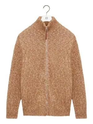 Loewe Jacquard Anagram Zip-up Relaxed Cardigan - Beige