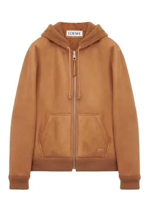 Loewe Shearling Reversible Hooded Jacket - Brown