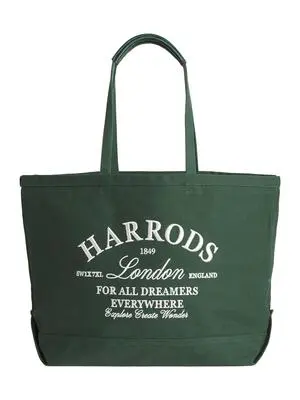 Harrods Large Embroidered Logo Tote Bag - Green
