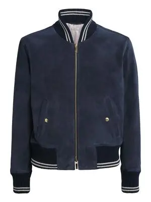 Thom Browne Suede Bomber Jacket - Blue