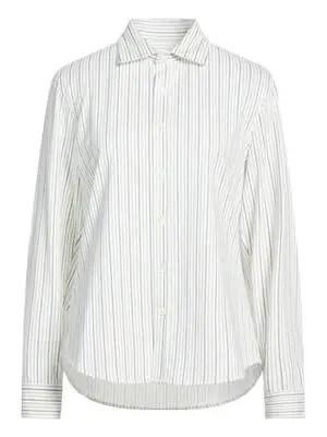 CIRCOLO 1901 Striped Cotton Jersey Shirt - Brown