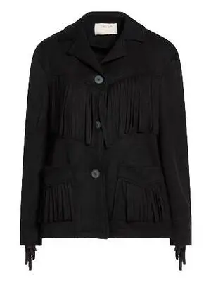 KAOS JEANS Safari Jacket With Fringe Detail - Black