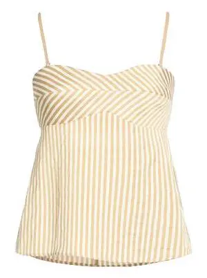 ALYSI Crepe Striped Top - Gold
