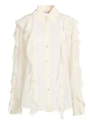 Blumarine Ruched Silk Shirt - White