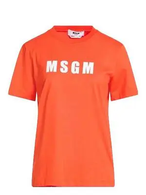 MSGM Logo-print T-shirt - Tomato Red