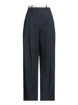 OTTOD'AME Wide-leg Cotton-linen Trousers - Blue