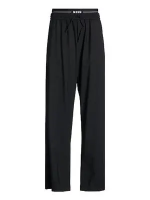 MSGM Straight-leg Virgin Wool-blend Pants - Black