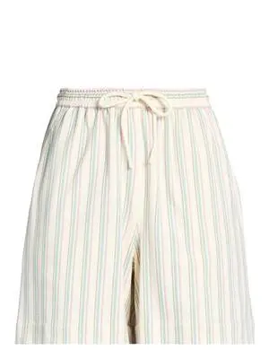 CIRCOLO 1901 Stretchy Striped High Waisted Shorts - White