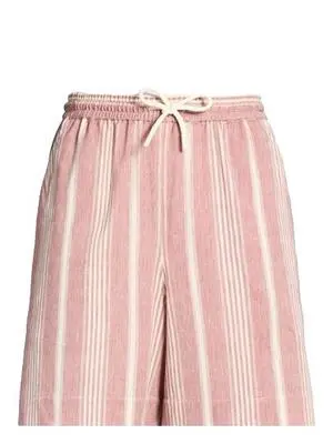 CIRCOLO 1901 Striped Piqué Shorts - Red