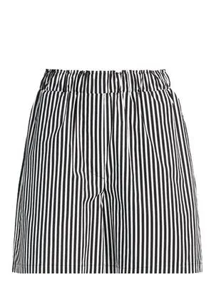 SHIRTAPORTER Striped Poplin Shorts - Black