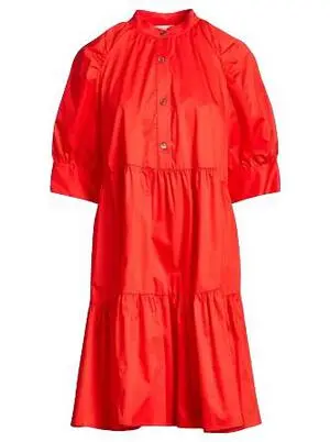 SHIRTAPORTER Mini Cotton Shirt Dress - Red