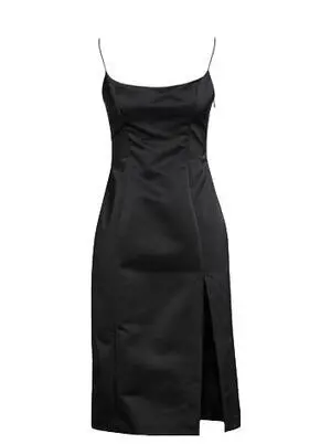Blumarine Satin Bodycon Midi Dress - Black