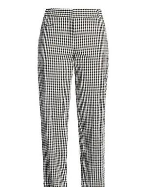 OTTOD'AME Checked Seersucker Tapered Pants - Black