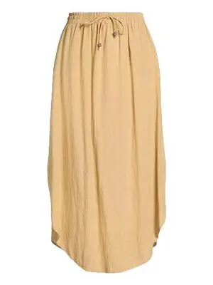OTTOD'AME Linen Midi Skirt - Beige
