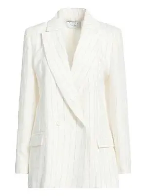 KAOS Striped Double-breasted Blazer - White