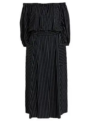 SHIRTAPORTER Striped Cotton Co-ord Set - Black