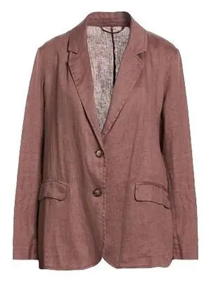 OTTOD'AME Linen Single-breasted Blazer - Brown