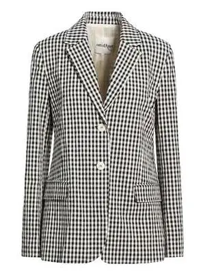 OTTOD'AME Checked Single-breasted Blazer - Black