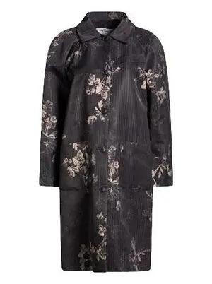 SHIRTAPORTER Floral Print Overcoat - Black